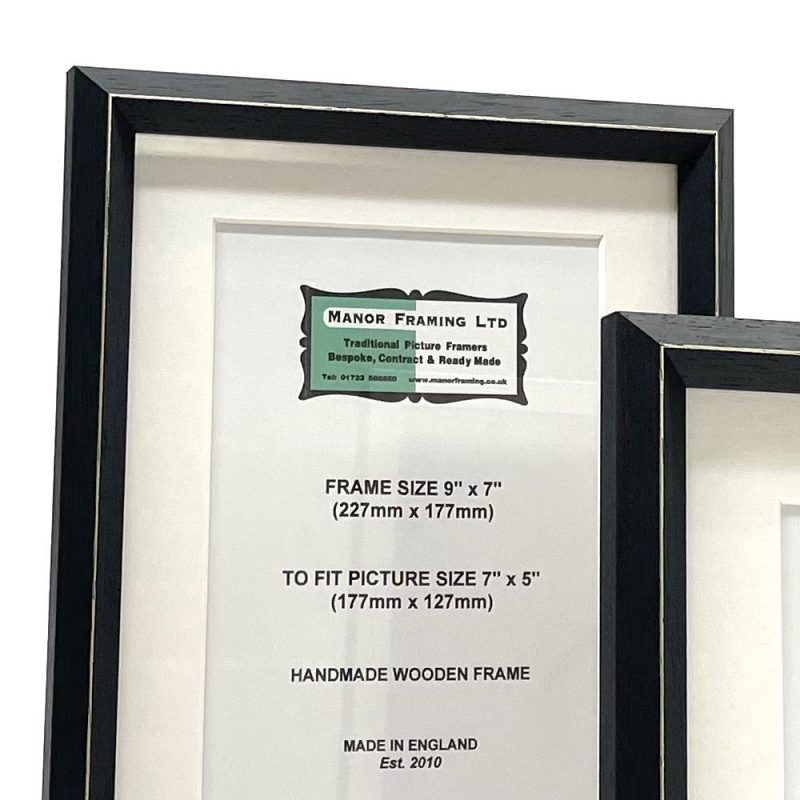 Navy Picture Frame With White Mount - Manor Framing