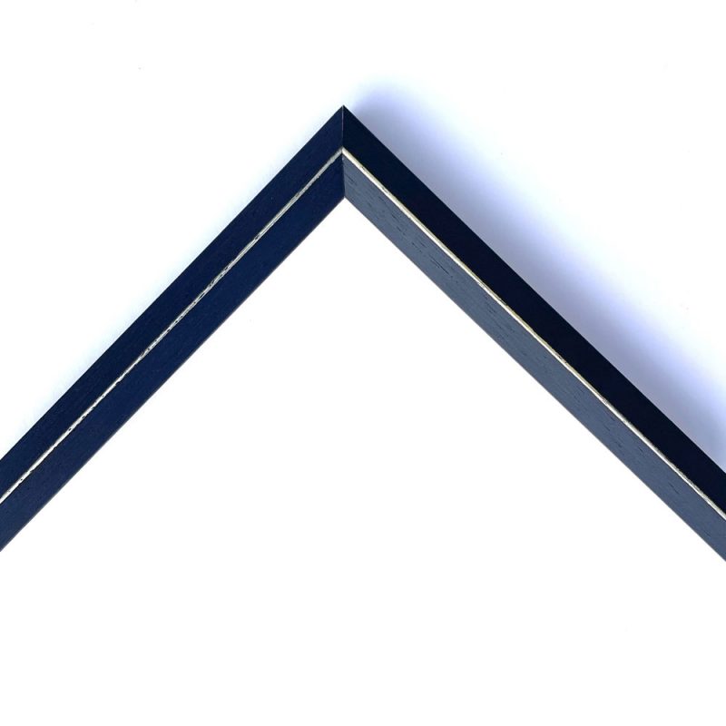 Navy Picture Frame With White Mount - Manor Framing
