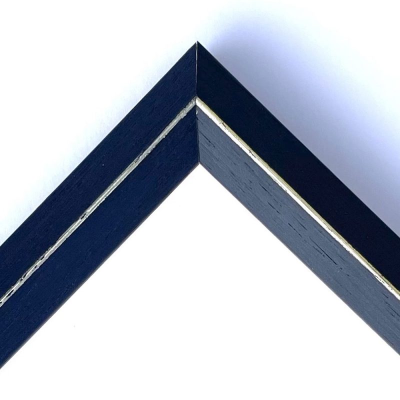 Navy Picture Frame With White Mount - Manor Framing